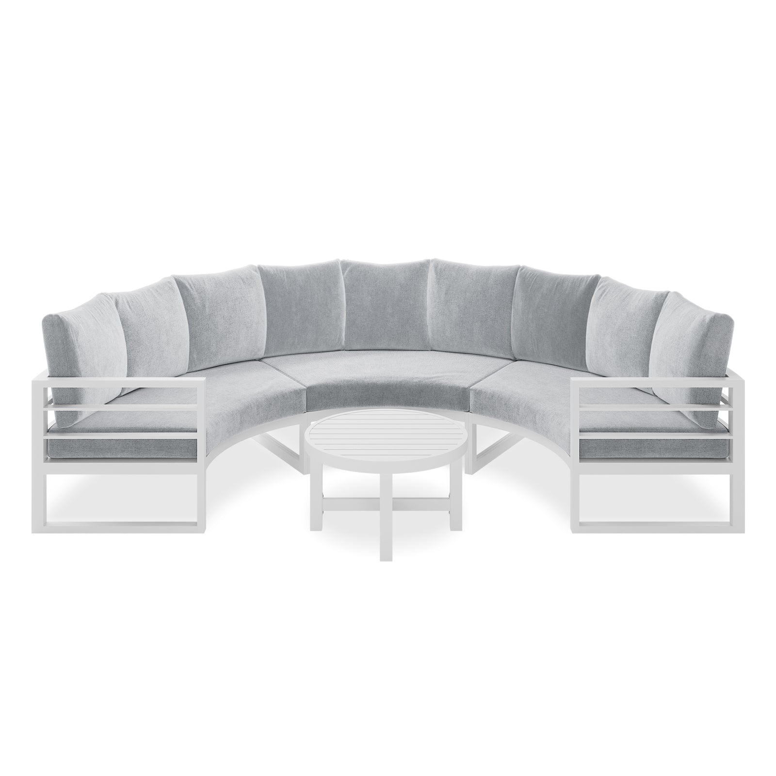 Callanna 5 Seater Round Outdoor Lounge Set in White – Luxo Living