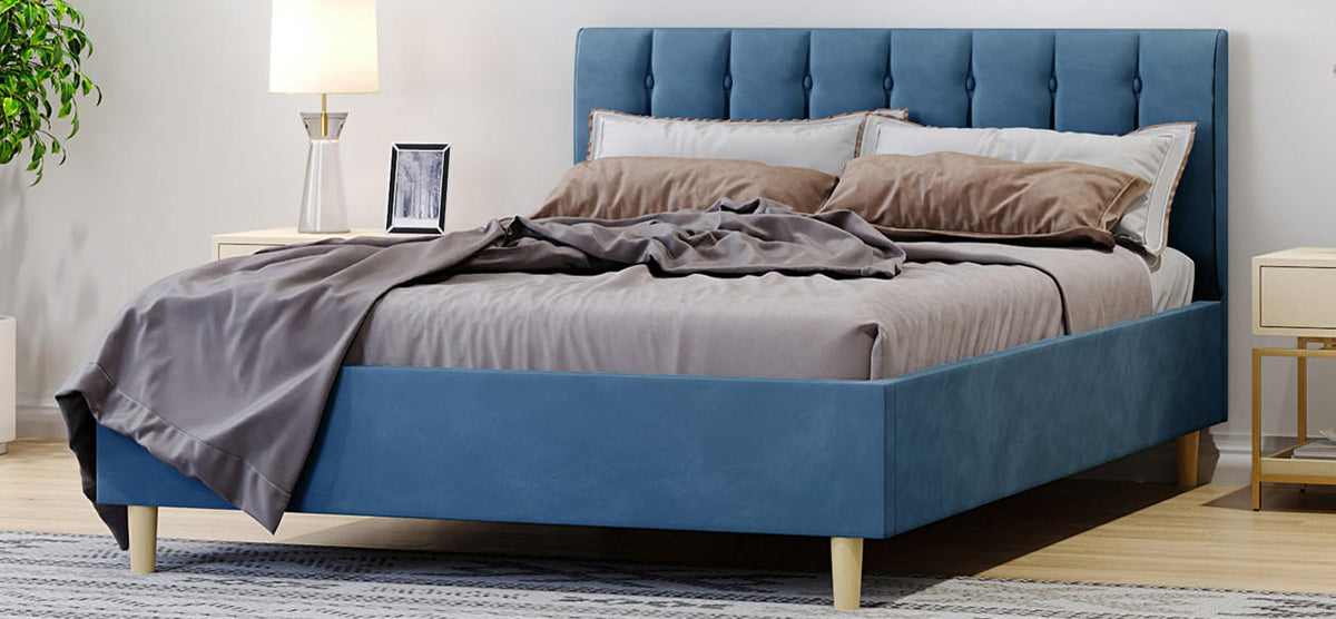 Blue Double Bed | Buy Discounted Navy Double Bed Frames – Luxo Living