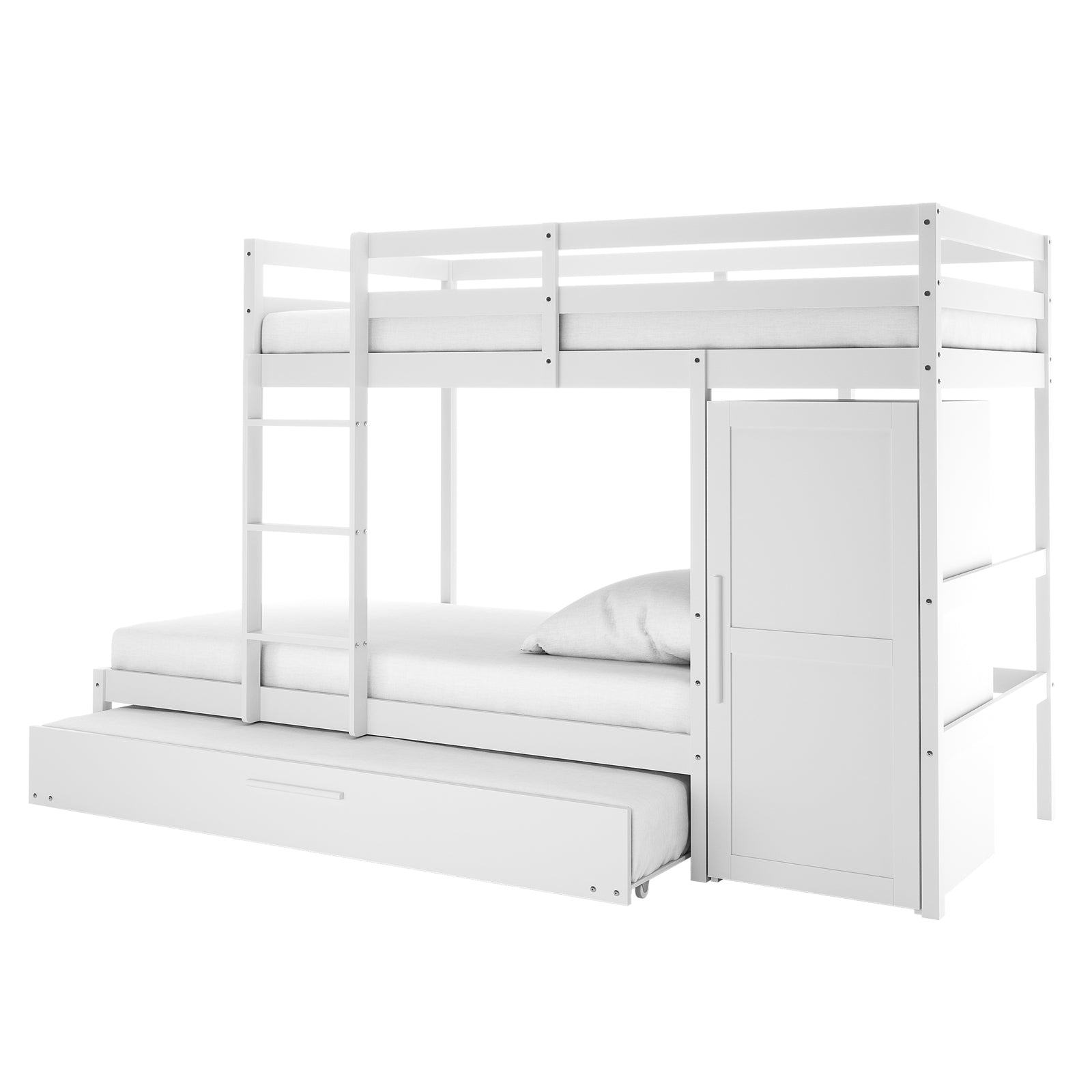Aron & Thermis Twin Bunk Bed & Mattress Set in White – Luxo Living