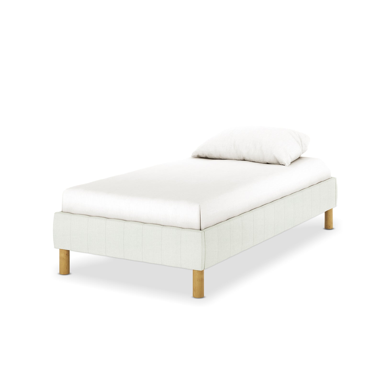 Gallus Single Linen Fabric Bed Base in Off White – Luxo Living