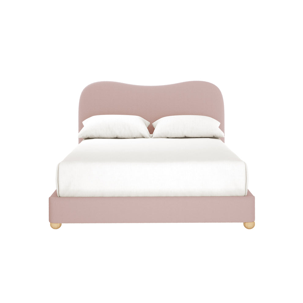 Ginnie Double Curved Boucle Cloud Bed Frame in Pink – Luxo Living