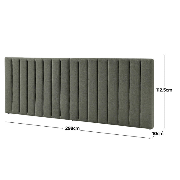 Aquila King Extra Wide Boucle Headboard in Green – Luxo Living
