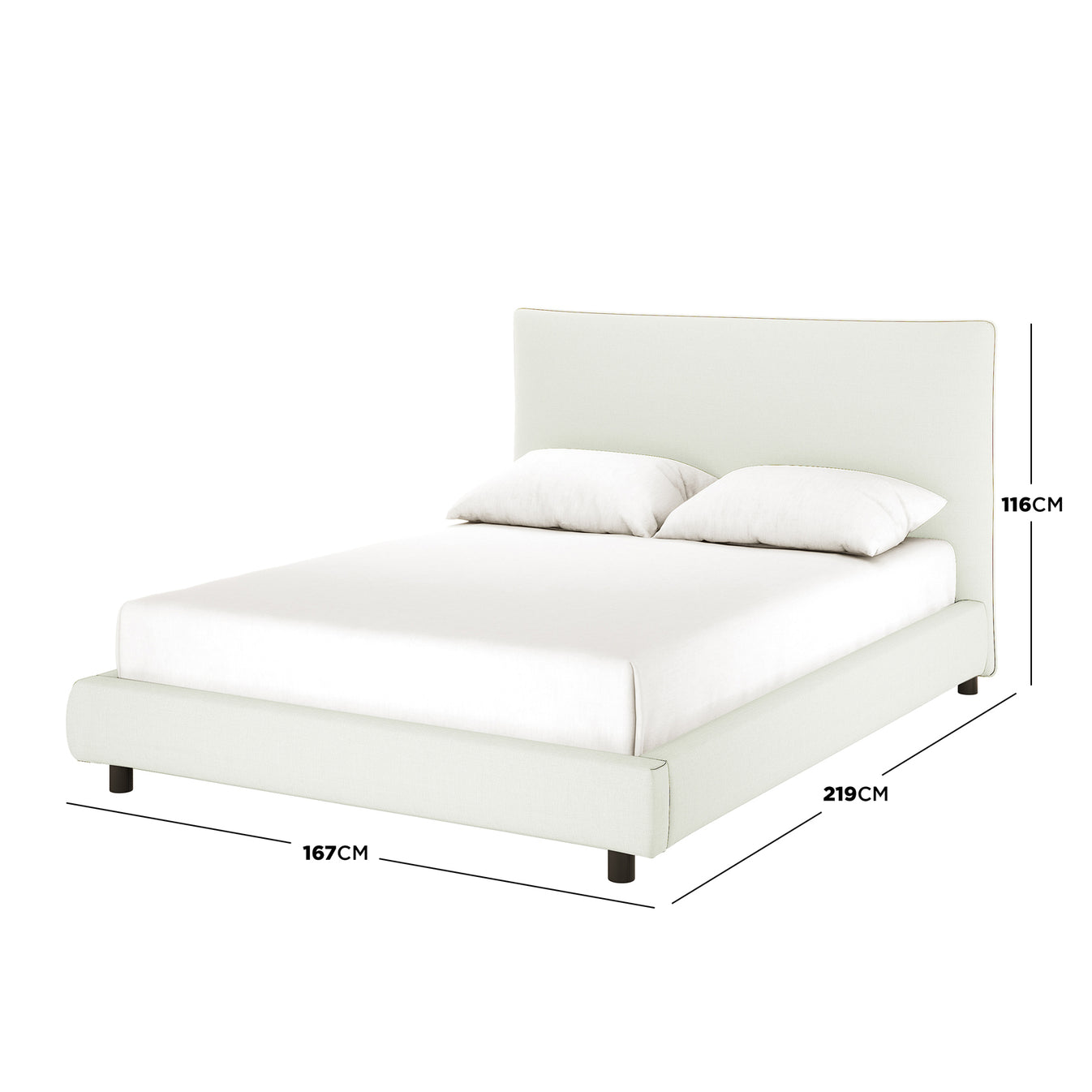 Havvan Queen Linen Fabric Bed Frame in Off White – Luxo Living