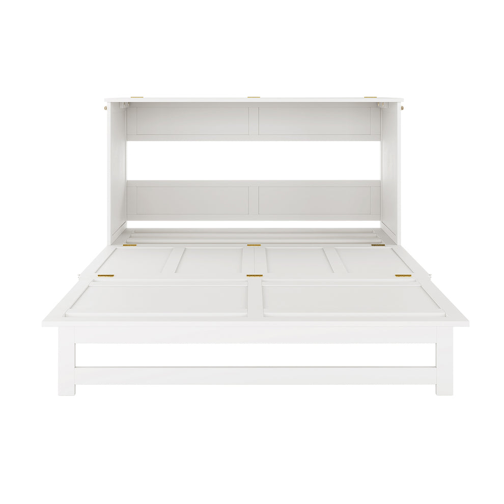 Jaxen Queen Foldout Murphy Bed with Storage in White – Luxo Living