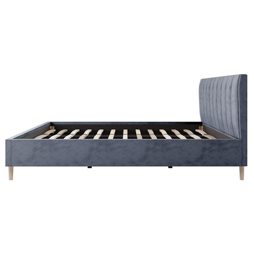 Kelly King Velvet Fabric Bed Frame in Grey – Luxo Living