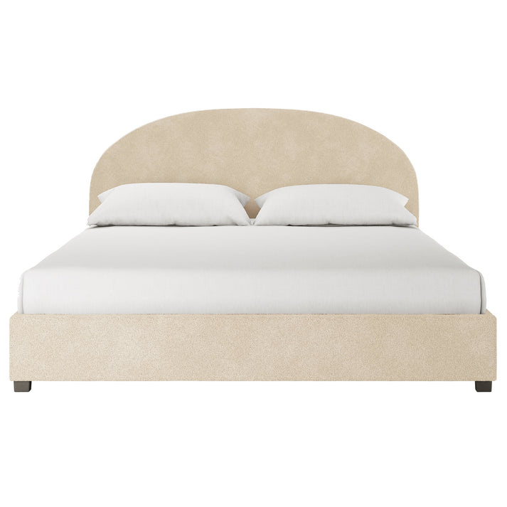Lunia Super King Boucle Gas Lift Bed Frame in Cream Beige – Luxo Living