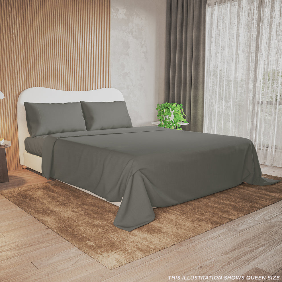 Valeria King 1000TC Ultra Soft Bed Sheet Set in Grey – Luxo Living