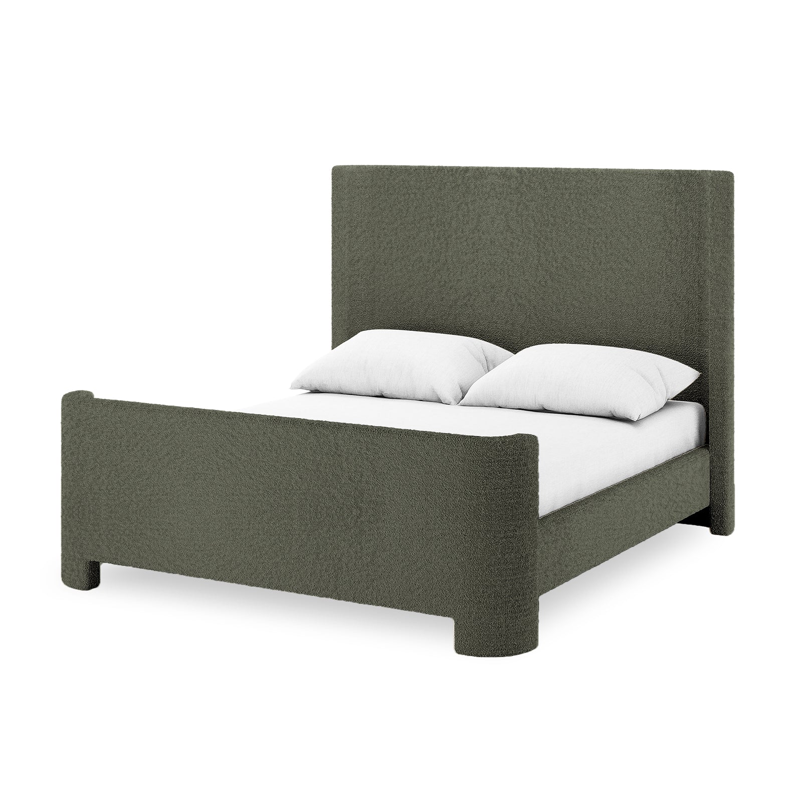 Palmira Double Boucle Fabric Bed Frame in Dark Green – Luxo Living