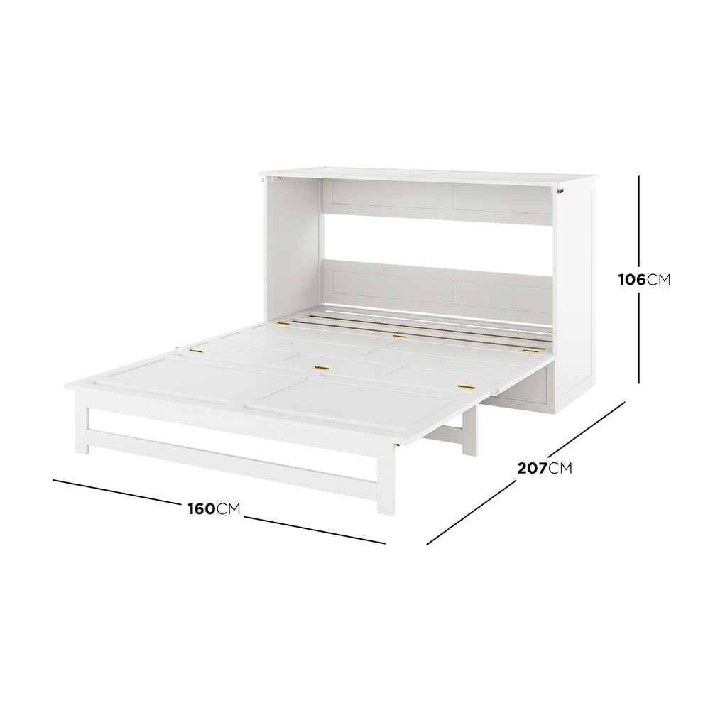 Penn Queen Smart Foldout Wall Bed with Storage in White – Luxo Living