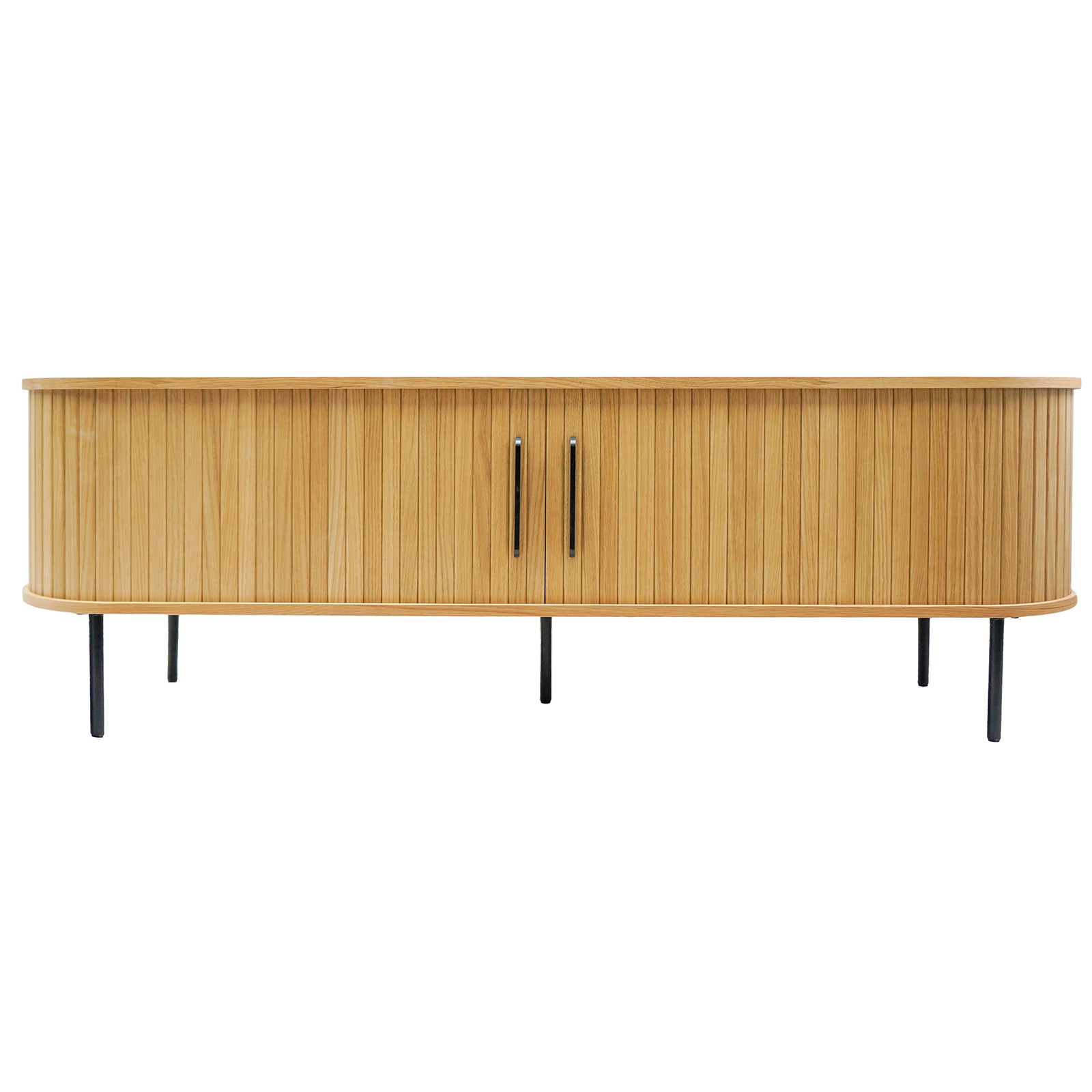 Aaron 160cm Fluted Curved Entertainment TV Unit in Natural – Luxo Living