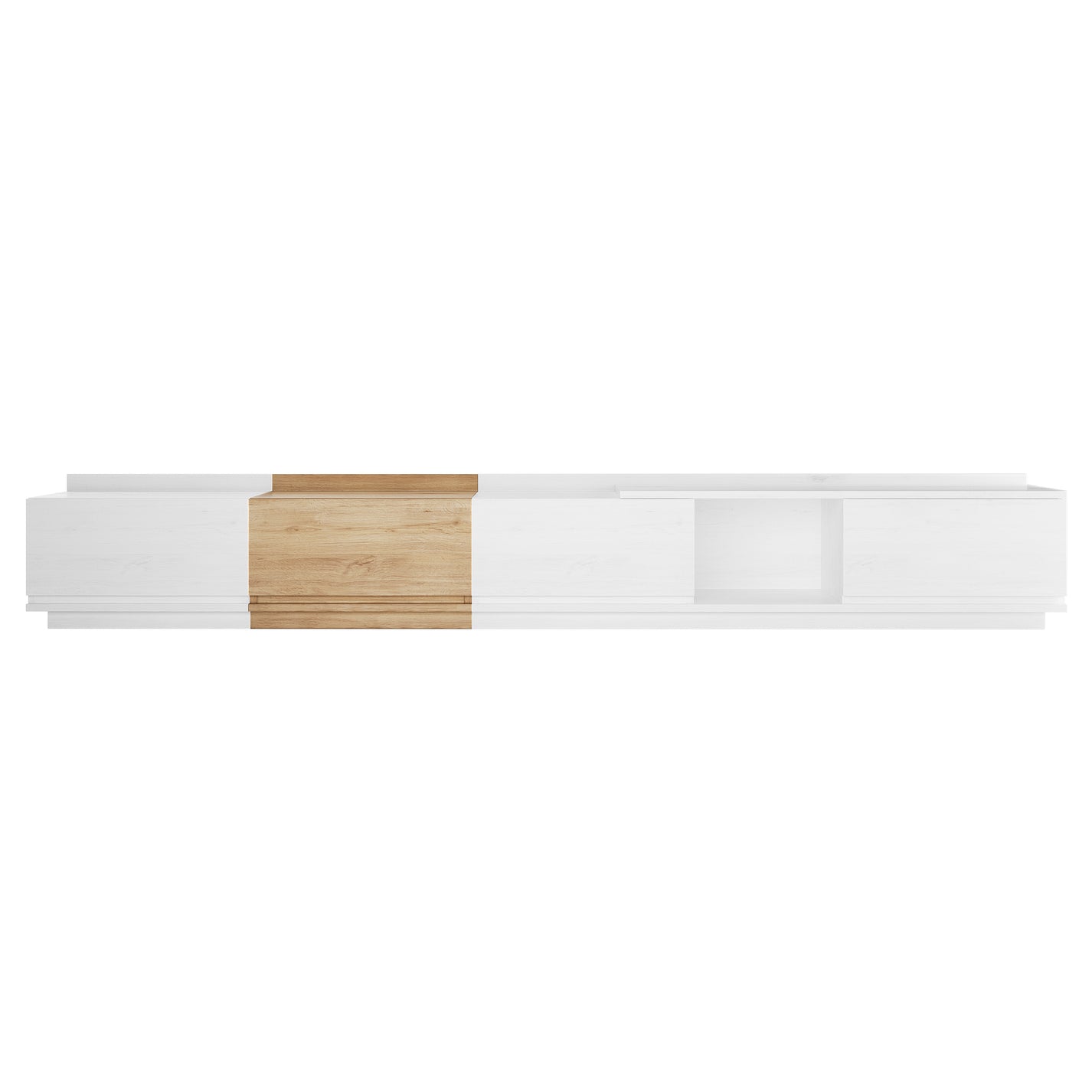 Freda 280cm Modular Entertainment TV Unit in White & Natural – Luxo Living