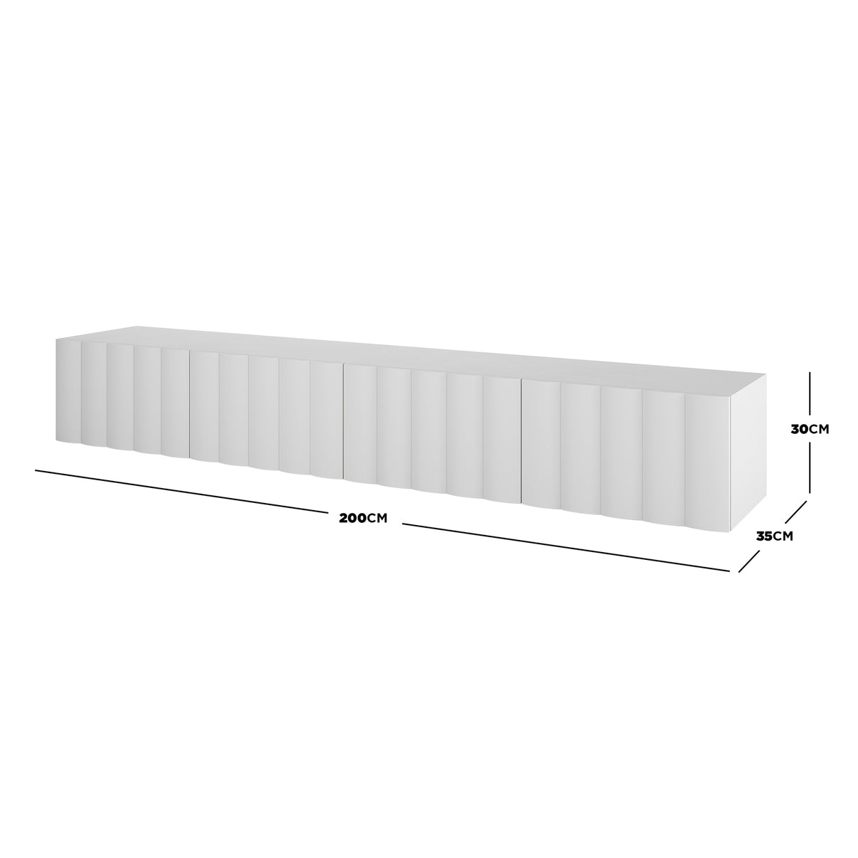 Hamish 200cm Fluted TV Storage Entertainment Unit in White – Luxo Living