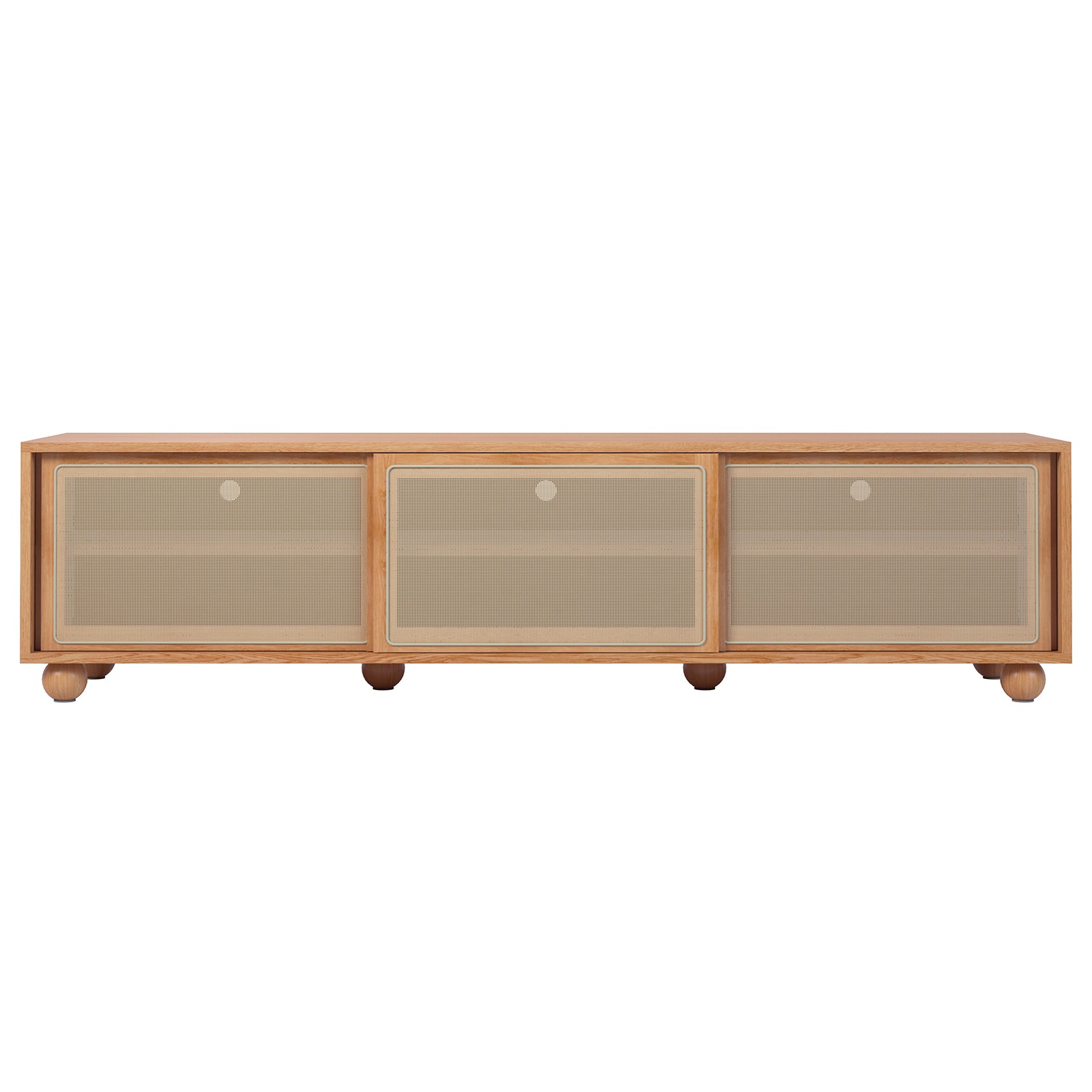 Thea 200cm Solid Oak Rattan TV Entertainment Unit in Natural – Luxo Living