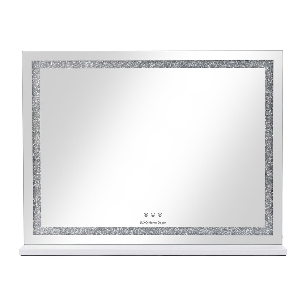 Armon 100cm Crystal Sand LED Vanity Mirror in White – Luxo Living
