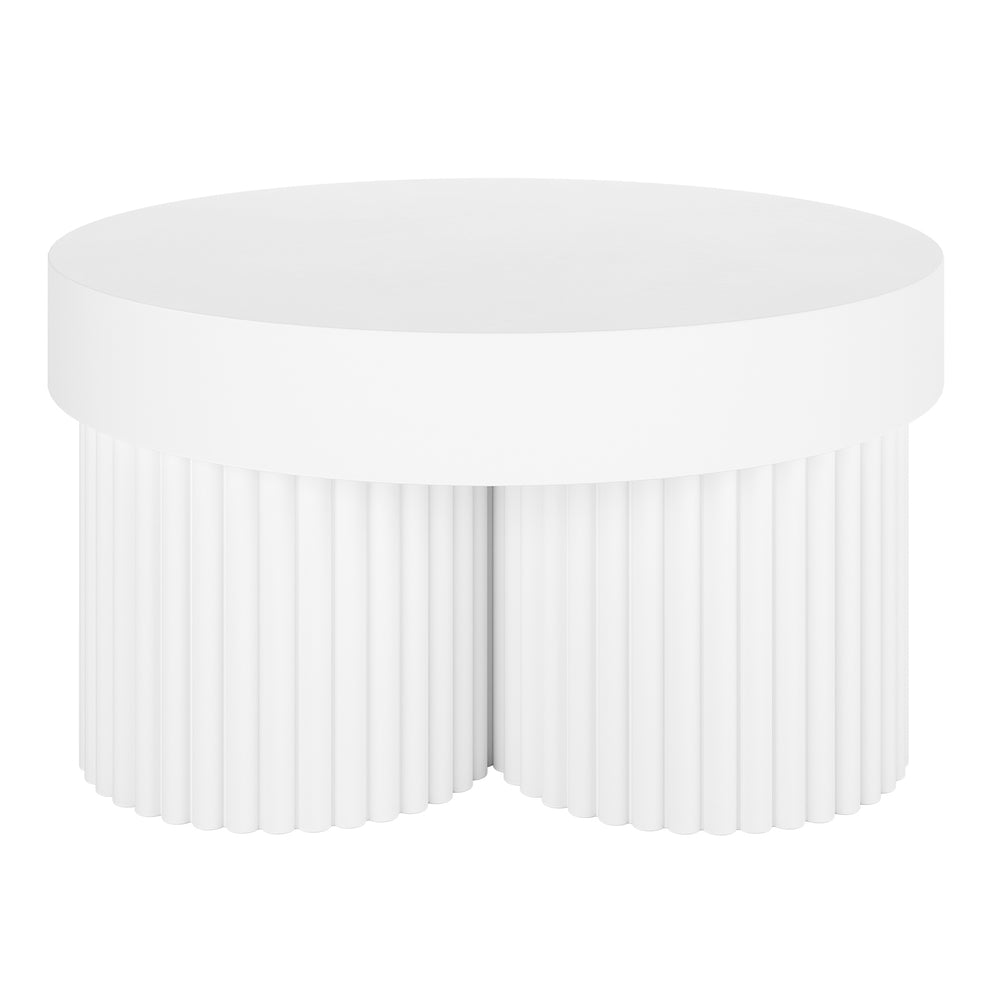 Basalt & Salvo Outdoor Concrete Coffee Table Set in White – Luxo Living