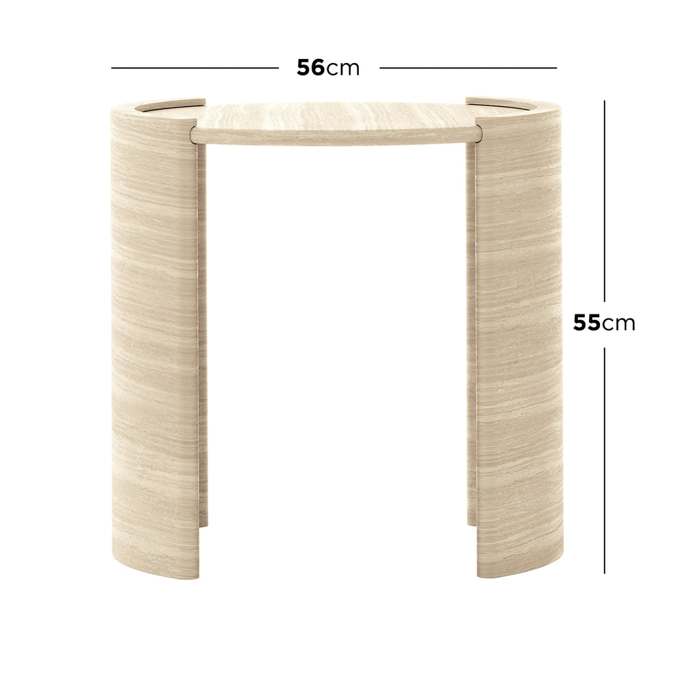 Behnaz 56cm Round Indoor & Outdoor Concrete Table in Beige – Luxo Living
