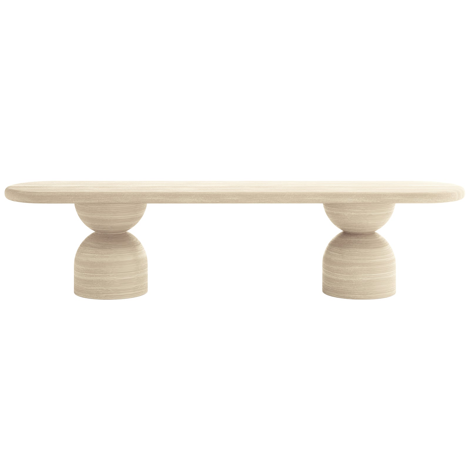 Lumen 200cm Oval Outdoor Concrete Bench in Beige – Luxo Living