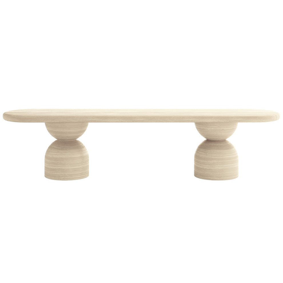 Lumen 200cm Oval Outdoor Concrete Bench in Beige – Luxo Living