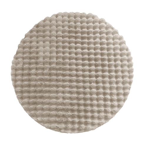 Armida 160cm Round Fluffy Faux Fur Bubble Rug in Beige – Luxo Living