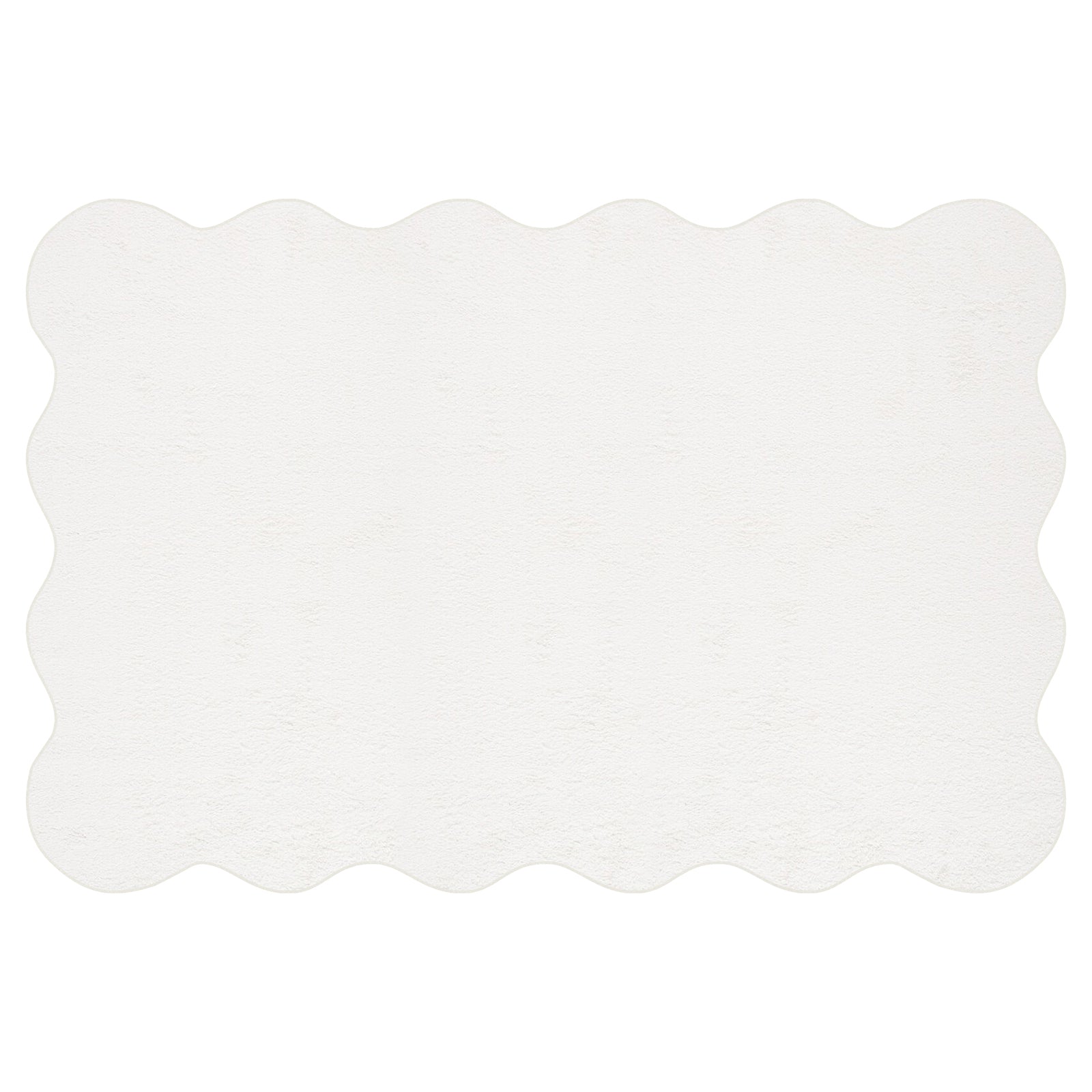 Pixie 240x330cm Large Wavy Soft Rug in Cream White – Luxo Living