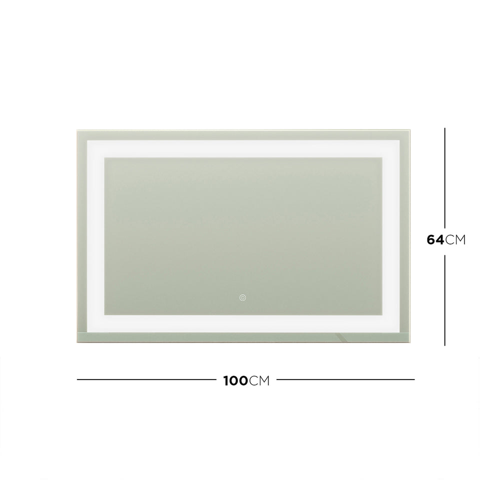Adeline Wall Mount Touch Screen Mirror with LED Light in White | Luxo ...