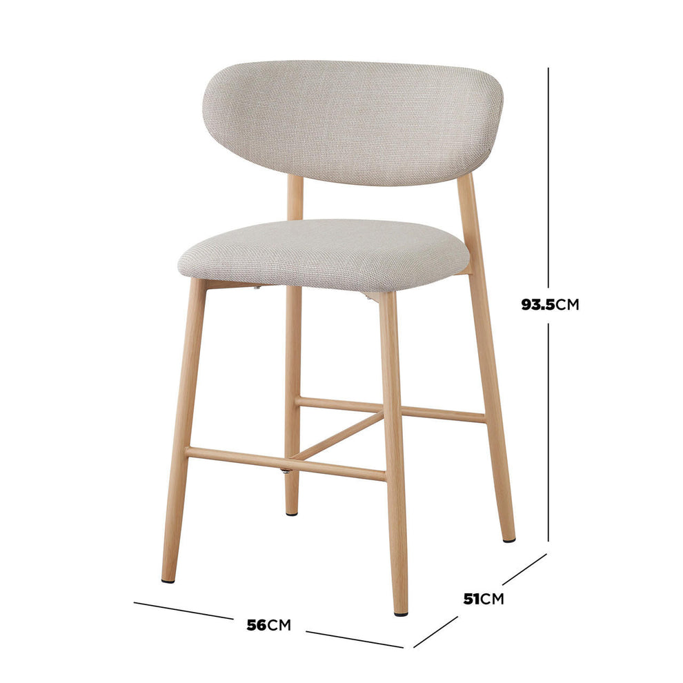 Audrey Curved Bar Stool & Dining Chair Set of 4 in Beige – Luxo Living