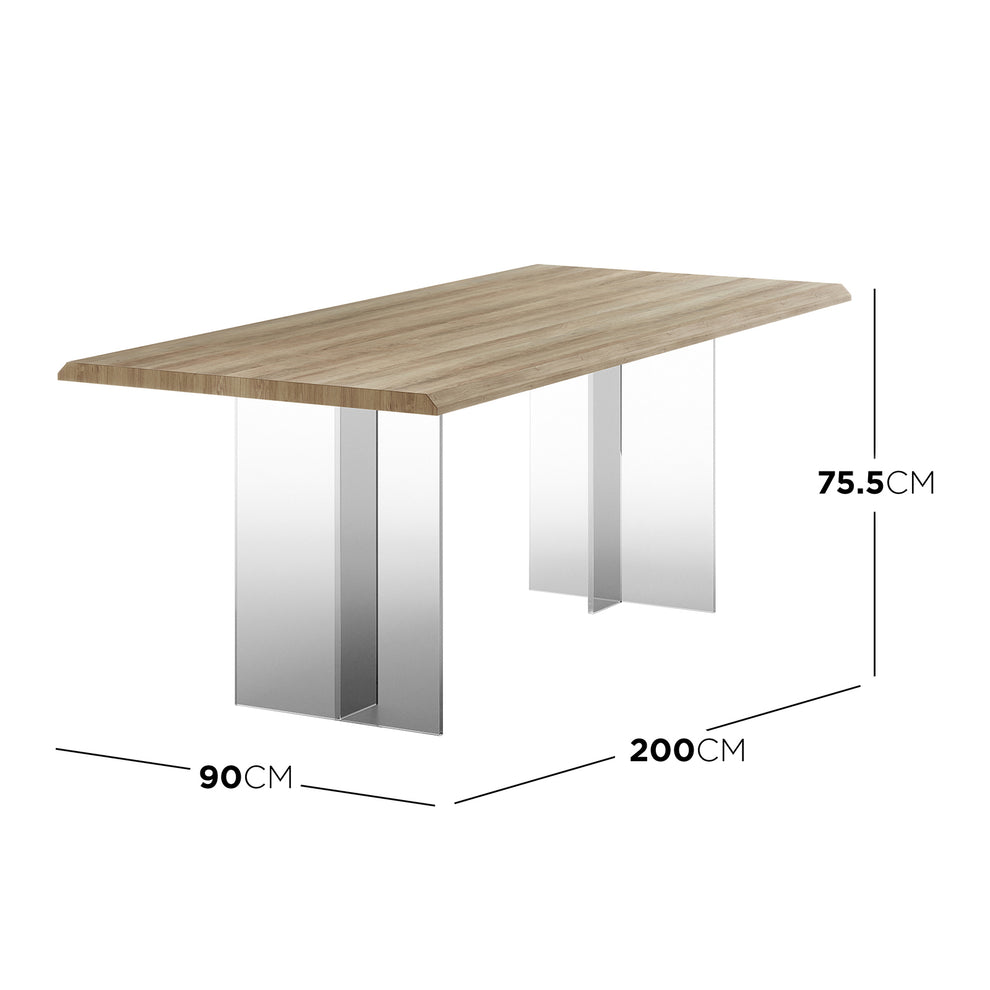 Bruno 200cm Acrylic Floating Dining Table in Natural – Luxo Living