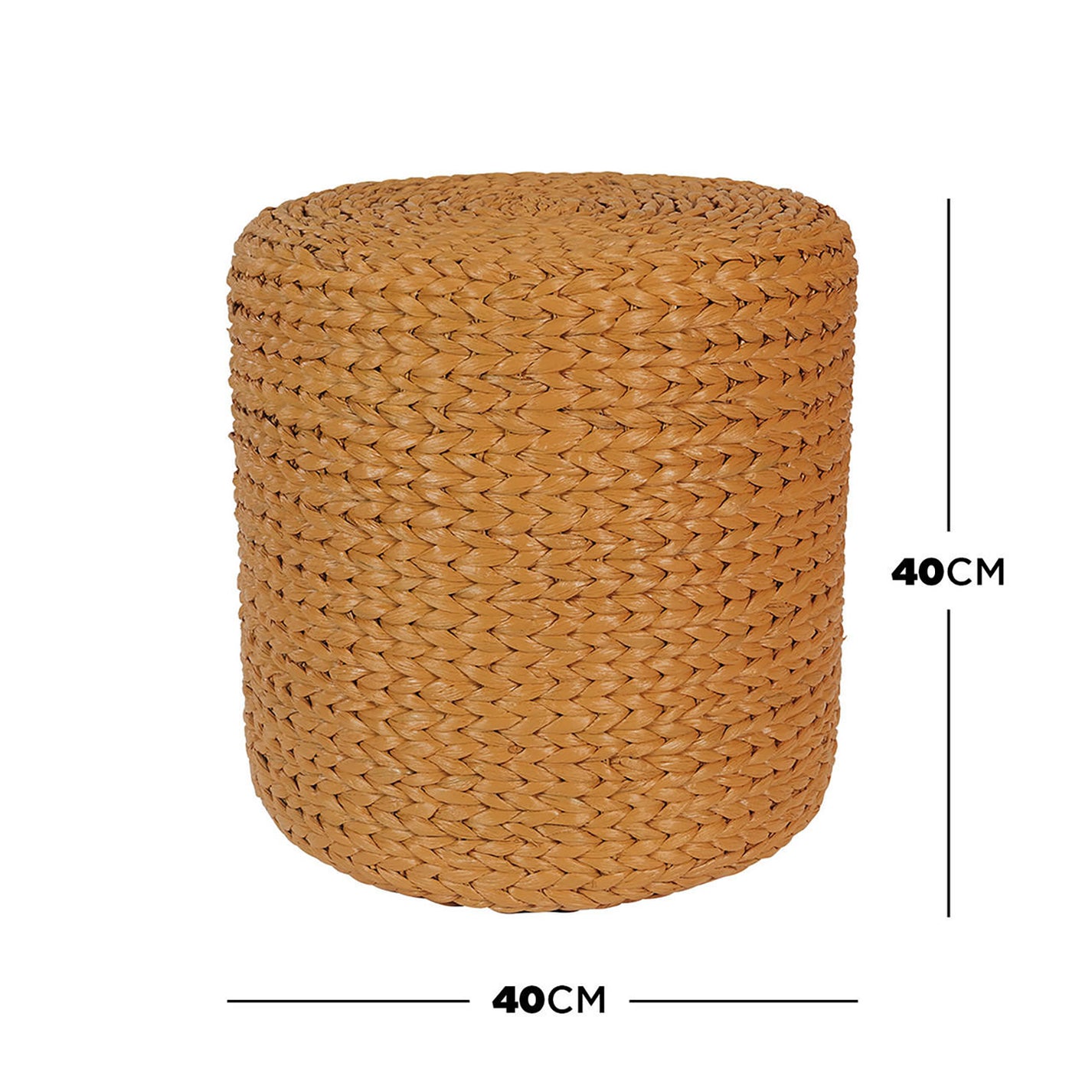 Carla 40cm Water Hyacinth Pouffe Ottoman in Honey – Luxo Living