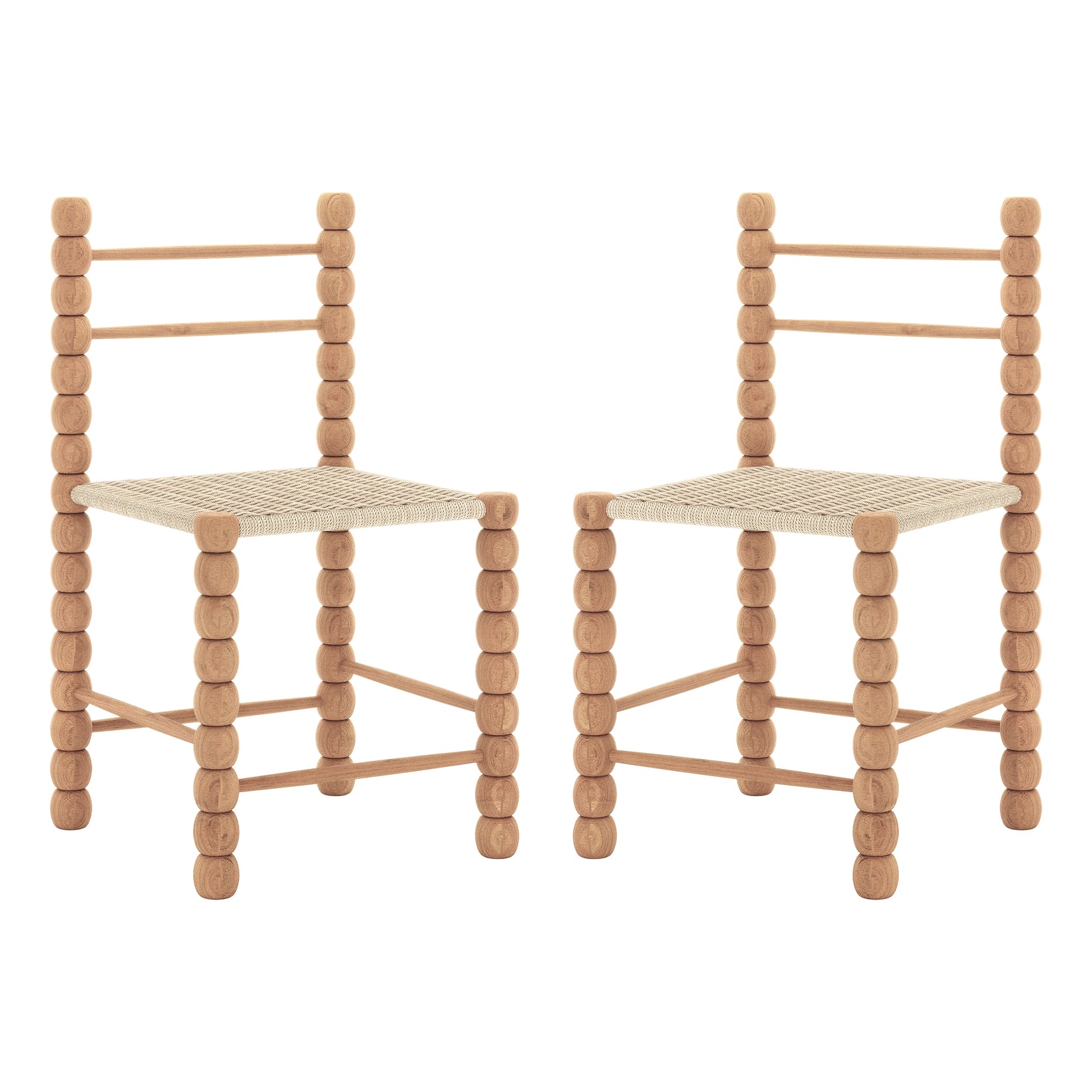 Em Hardwood Bobbin Dining Chair Set of 2 in Natural – Luxo Living
