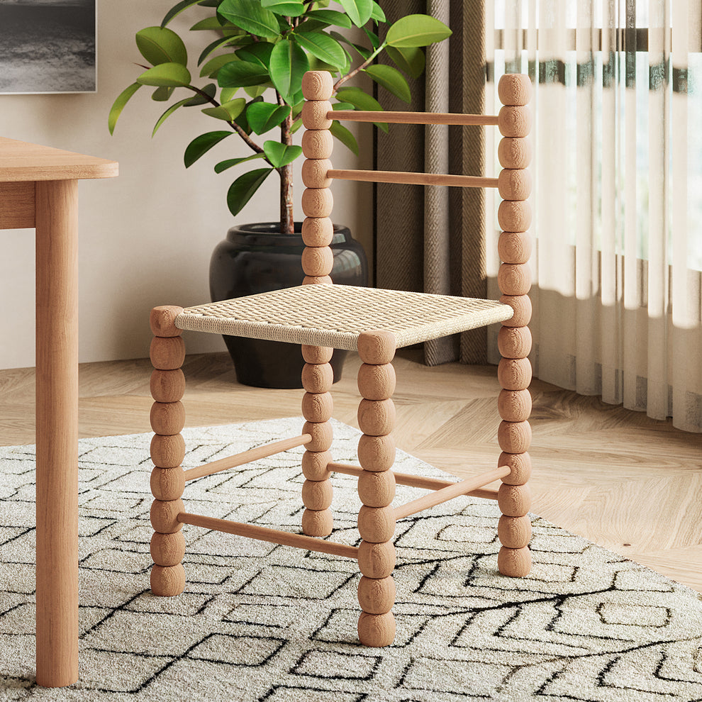 Em Hardwood Bobbin Dining Chair Set of 2 in Natural – Luxo Living