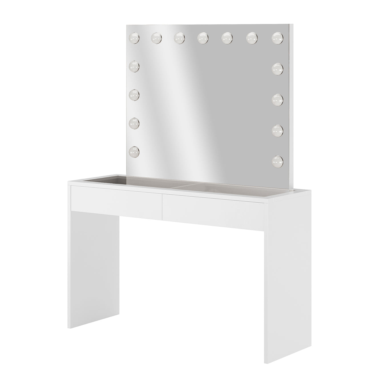 Gianna Hollywood LED Mirror Dressing Table in White – Luxo Living