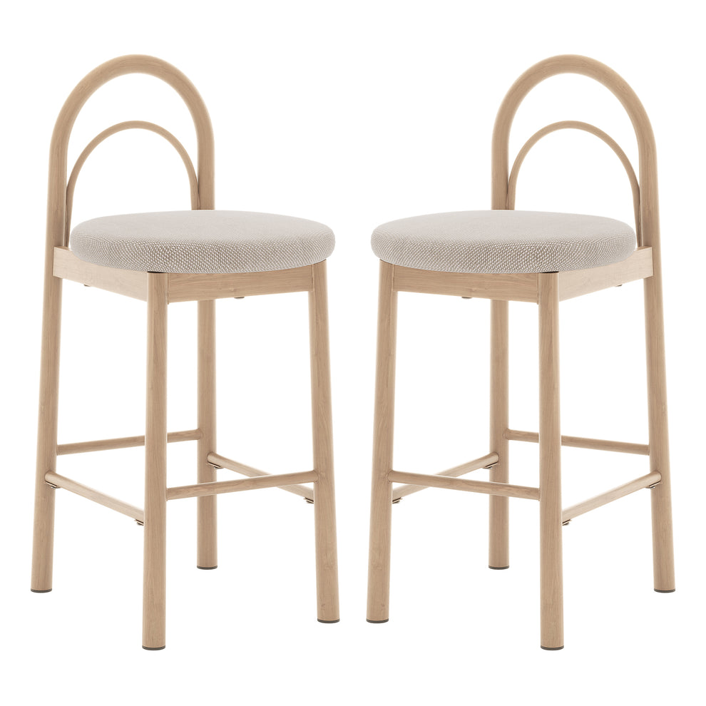 Gilles Linen Arched Bar Stools Set of 2 in Beige – Luxo Living