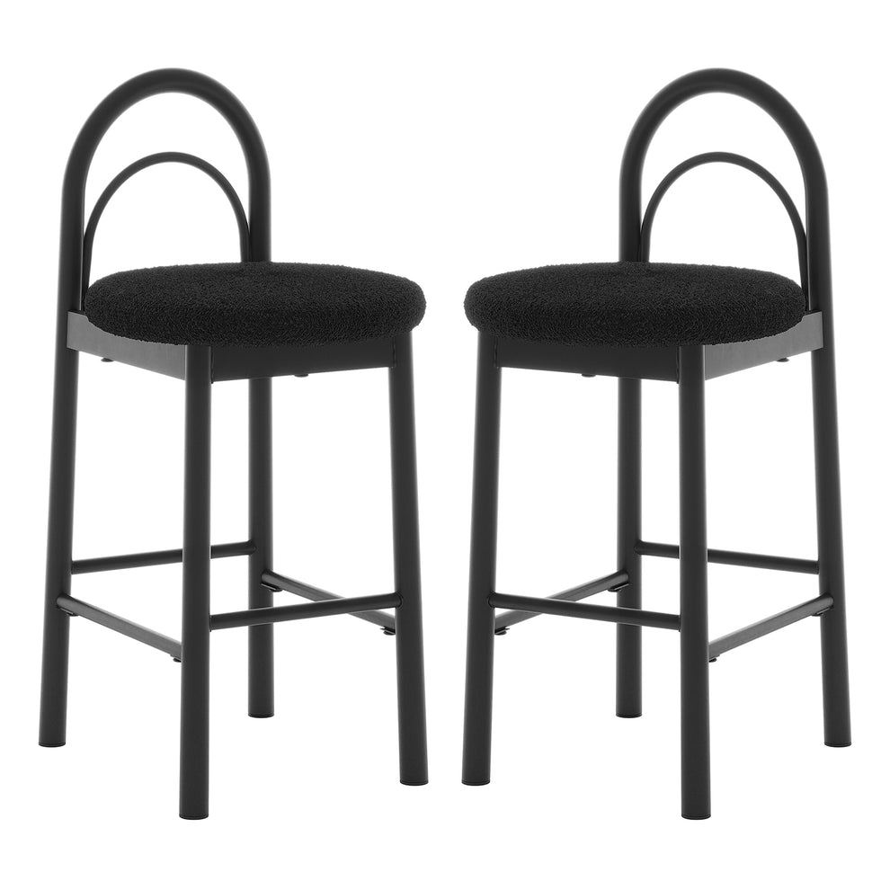 Gilles Boucle Arched Bar Stools Set of 2 in Black – Luxo Living