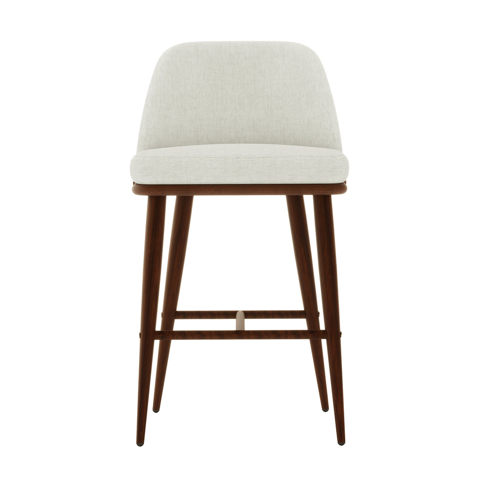 Jeremi High Back Linen Bar Stool Set of 2 in Wheat Walnut – Luxo Living