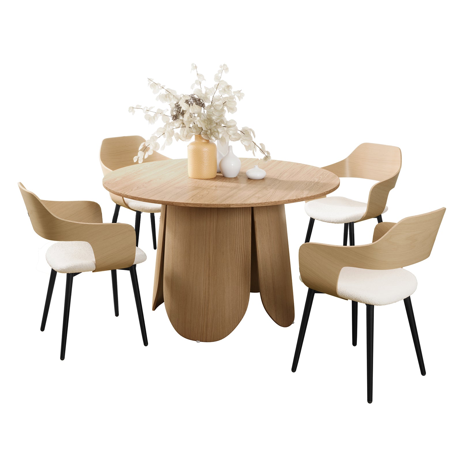 Kaylani & Winfield 4 Seater Dining Set in Natural & Cream White – Luxo ...