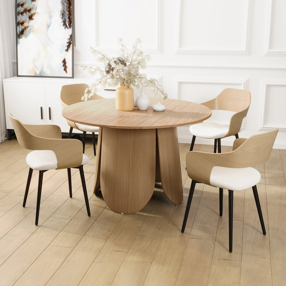 Kaylani & Winfield 4 Seater Dining Set in Natural & Cream White – Luxo ...