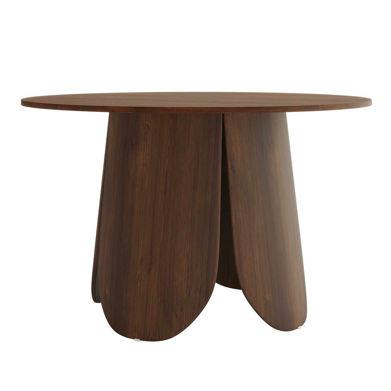 Kalyani 120cm Wooden Round Dining Table Veneer Top in Walnut – Luxo Living