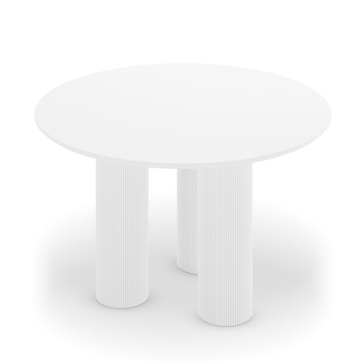 Lucina 4 Seater Fluted Round Dining Table in White – Luxo Living