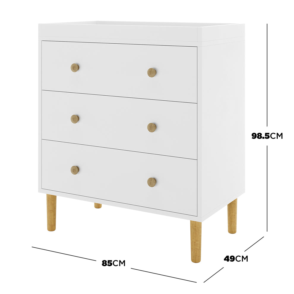 Reyhan Solid Pine Nursery Change Table with Storage in White – Luxo Living