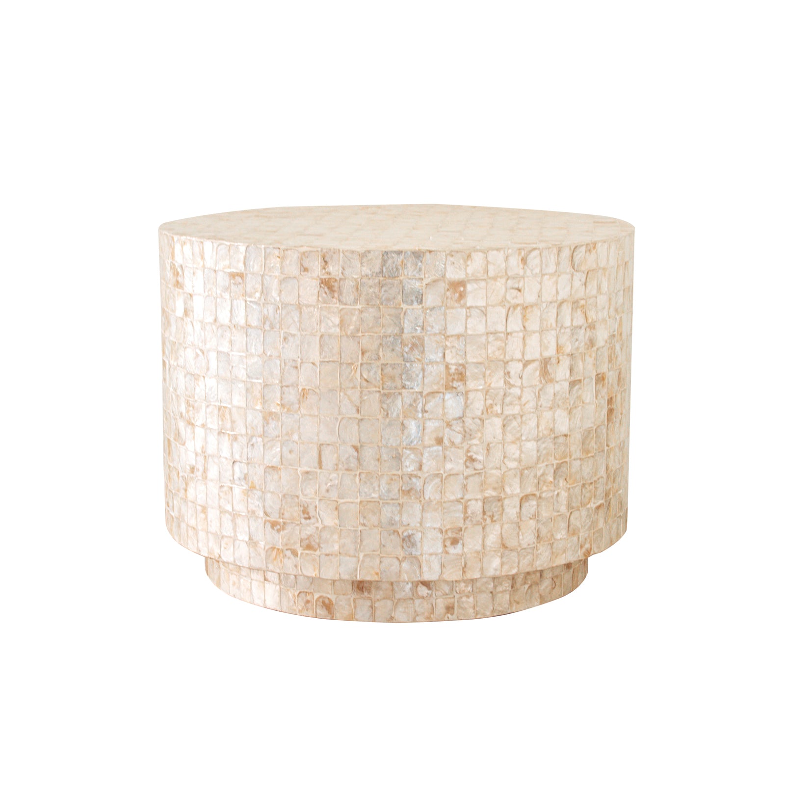 Tiffany 48cm Mother of Pearl Inlay Side Table in Cream – Luxo Living