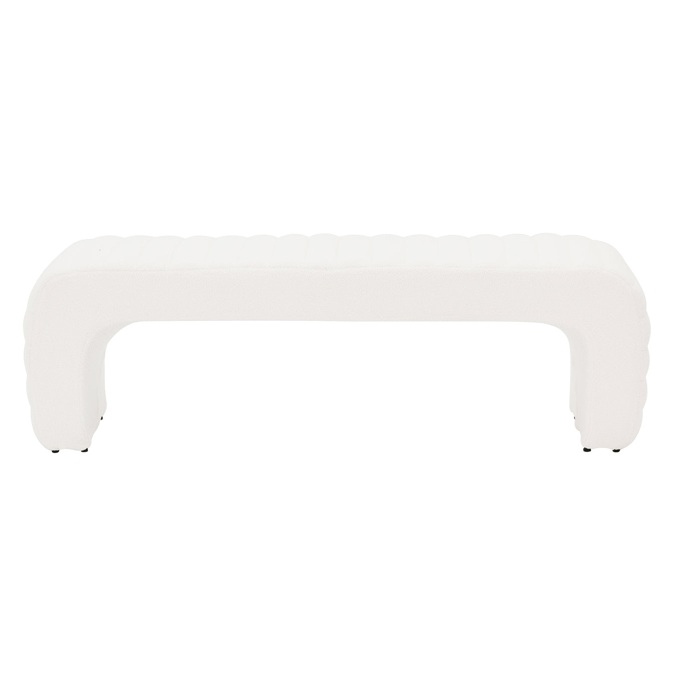 Josie Curved Boucle Fabric Bench Seat in Cream White – Luxo Living