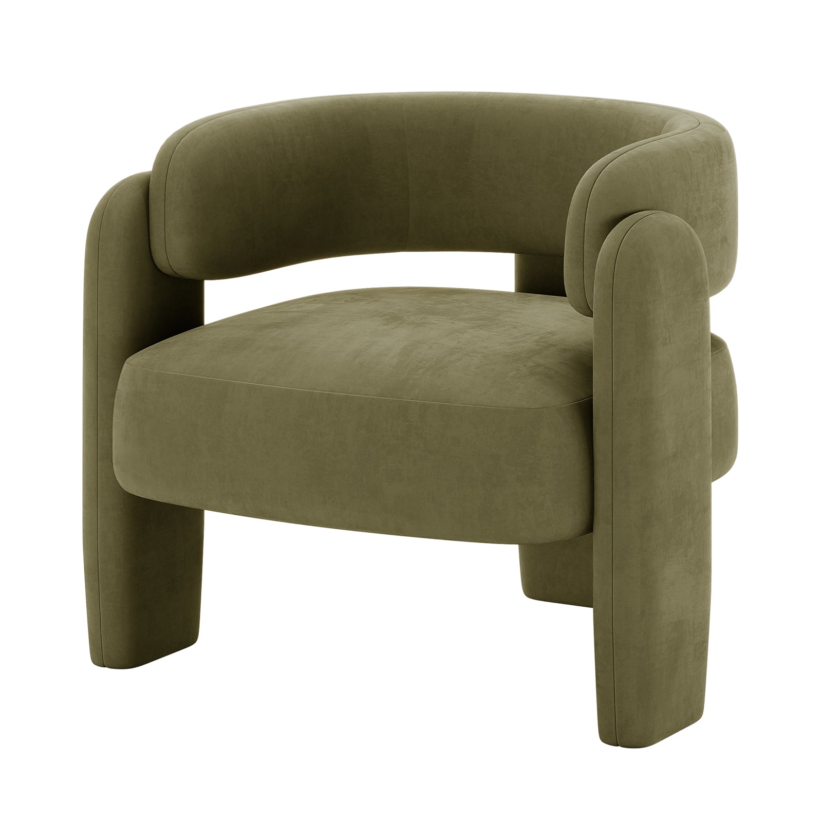 Seto Velvet Curved Accent Chair in Sage – Luxo Living