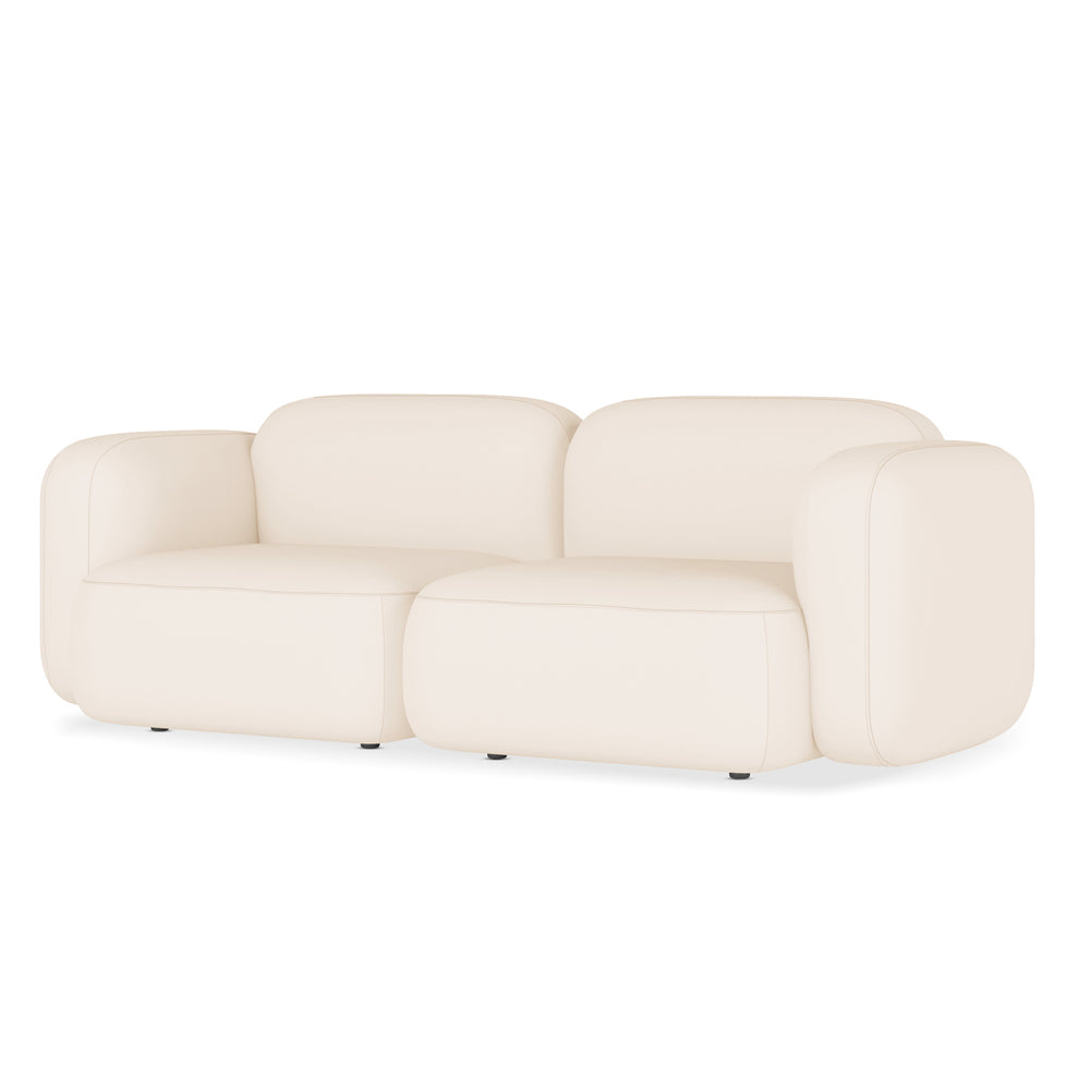 Soraya 2 Seater Velvet Sectional Sofa in Cream White – Luxo Living