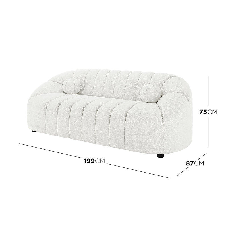 Trina 5 Seater Boucle Sofa Set with Pillows in Cream White – Luxo Living