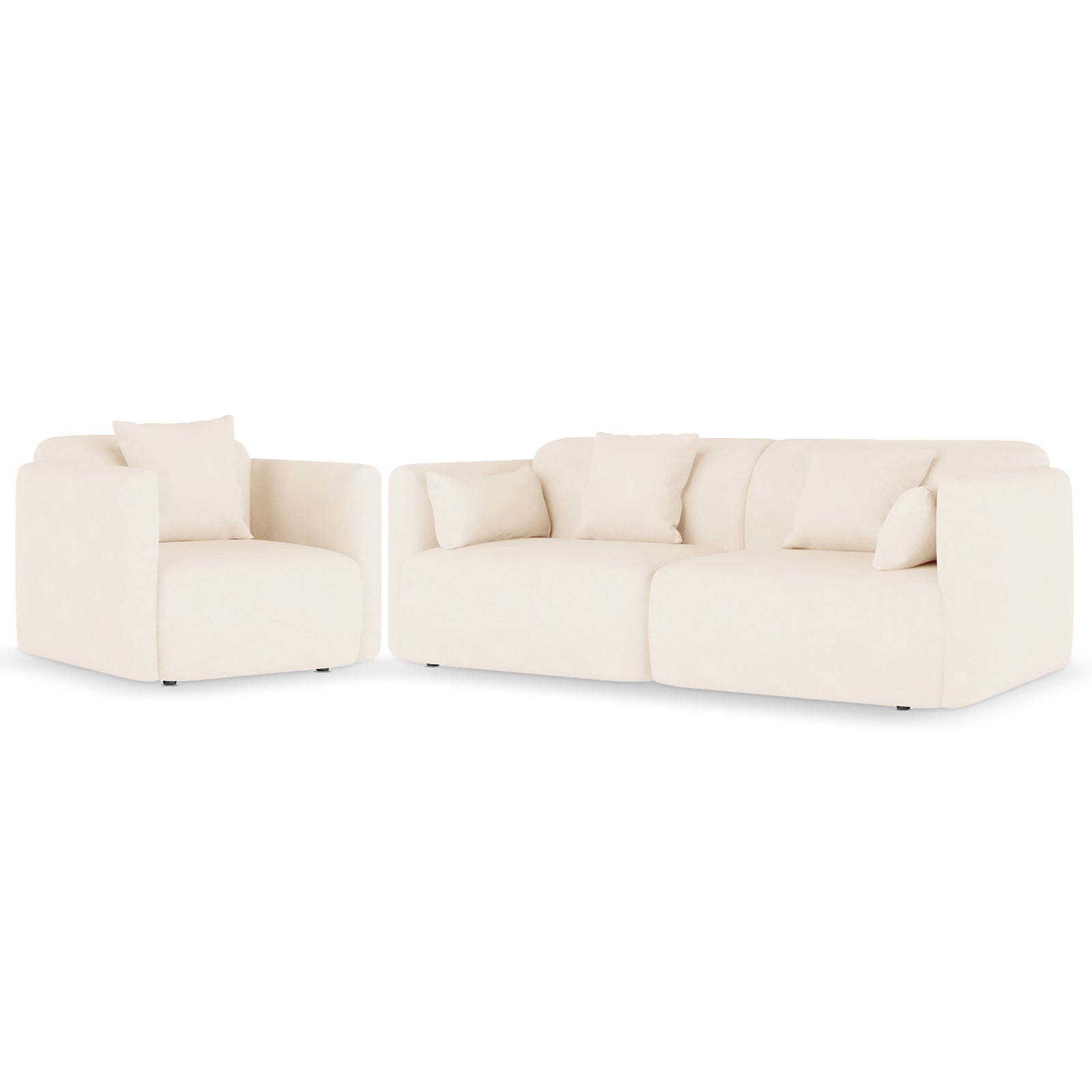 Vestalia 4 Seater Velvet Sofa Set in Cream White – Luxo Living